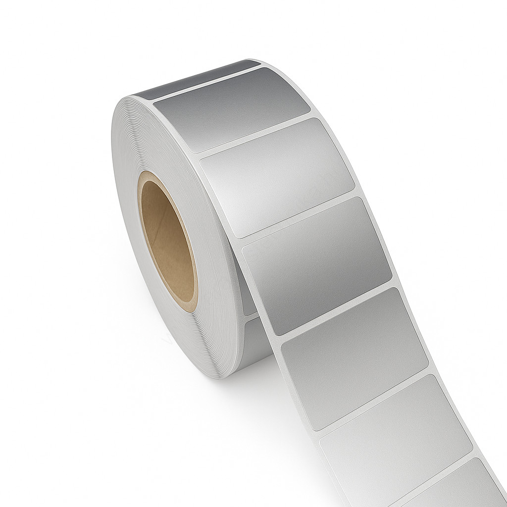 40x25mm PET Matt Silver (1.000db/40) - ezüst címke - ÁRAZÓGÉ